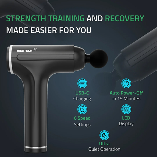Cordless Gun Massager | Rechargeable Massage Gun by Medtech Life