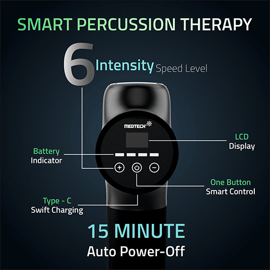 Cordless Gun Massager | Rechargeable Massage Gun by Medtech Life